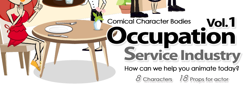 CrazyTalk Animator Content: Occupations Vol.1 - Service Industry