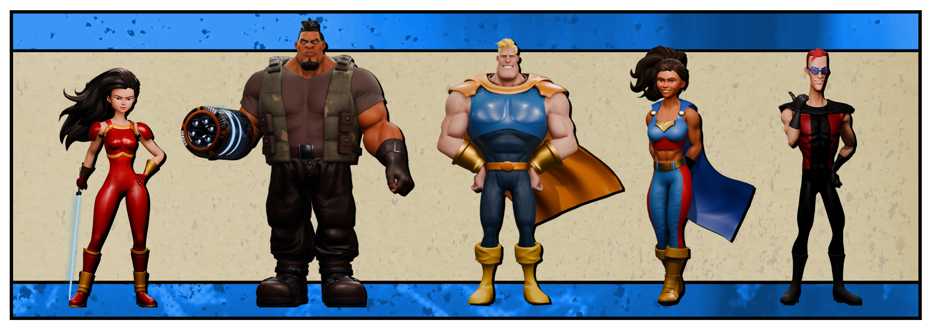 Comic Heroes | 3D Models | Character Creator