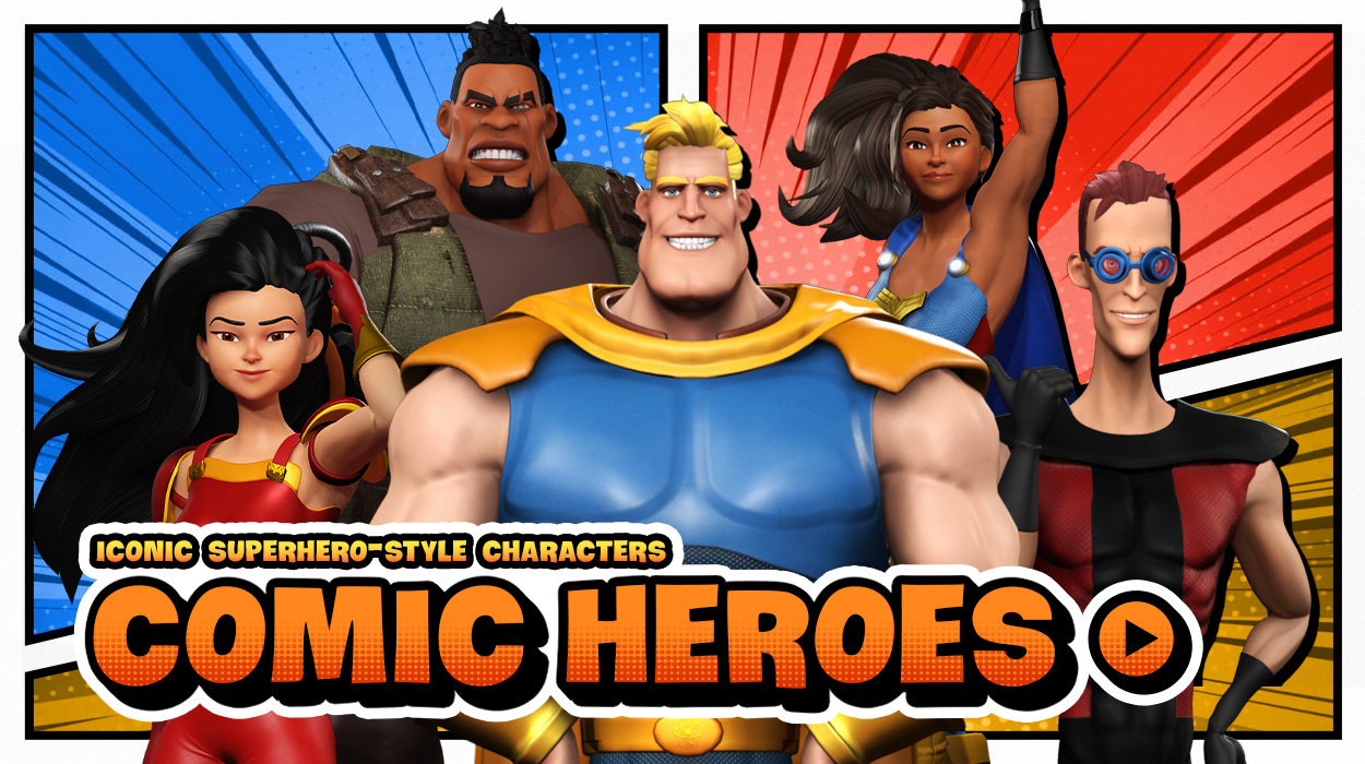 Comic Heroes | 3D Models | Character Creator
