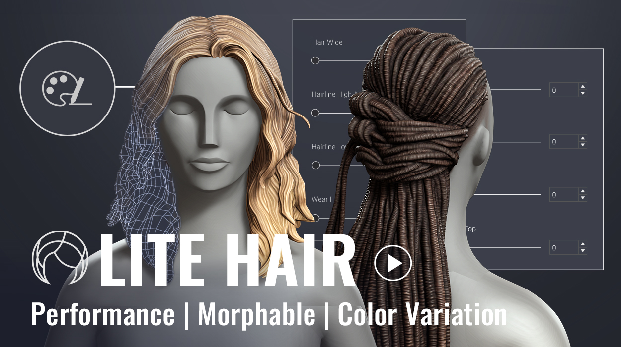 Lite Hair | 3D Hair | Character Creator