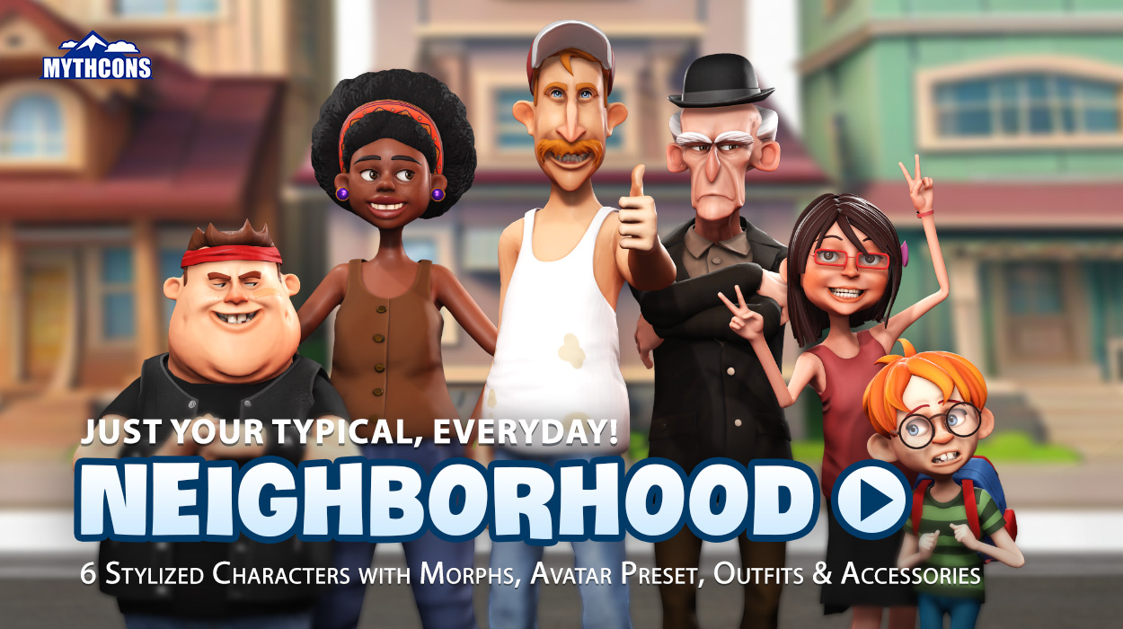 3D Cartoon Neighborhood | Toon Character | Character Creator
