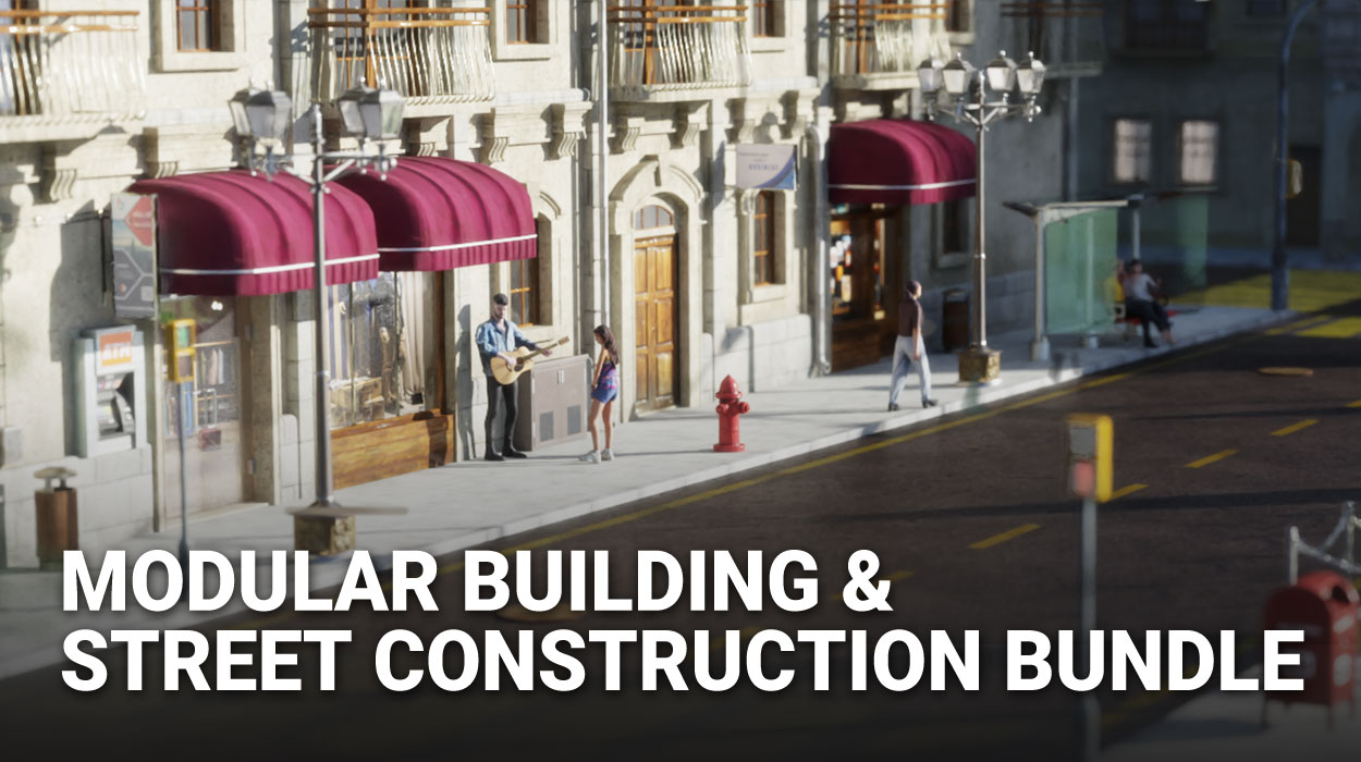Modular Building & Street Construction Bundle | 3D Model | iClone