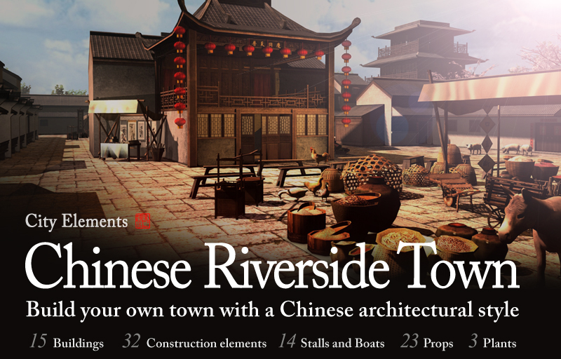 Medieval Chinese Riverside (Market) Town Pack?