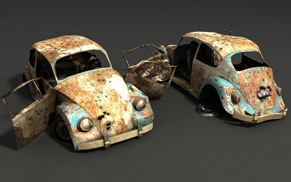 Vehicle Junkyard Model Pack-Building