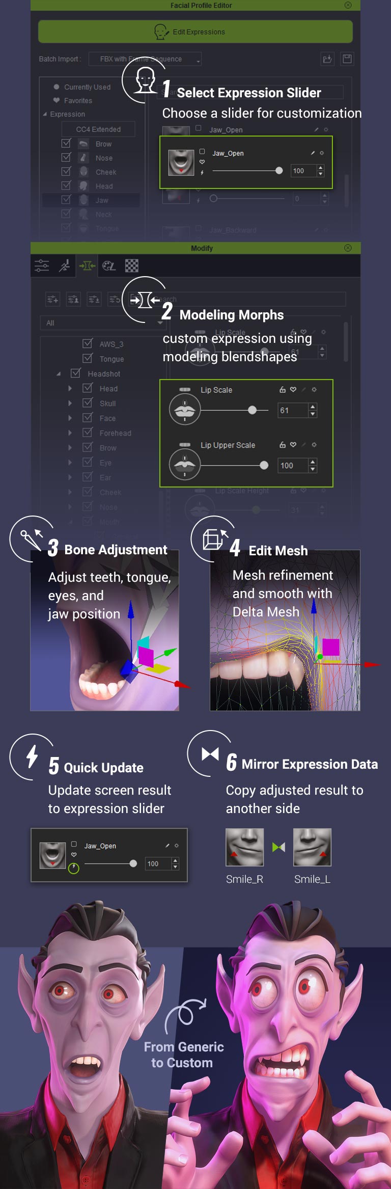 Custom 3D Facial Expression | Character Creator