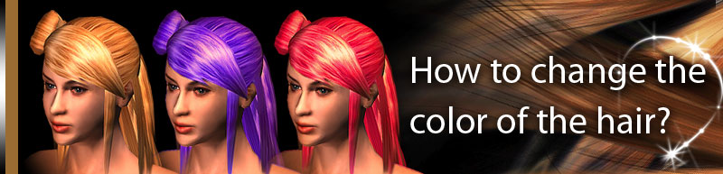 How to change the color of the hair?