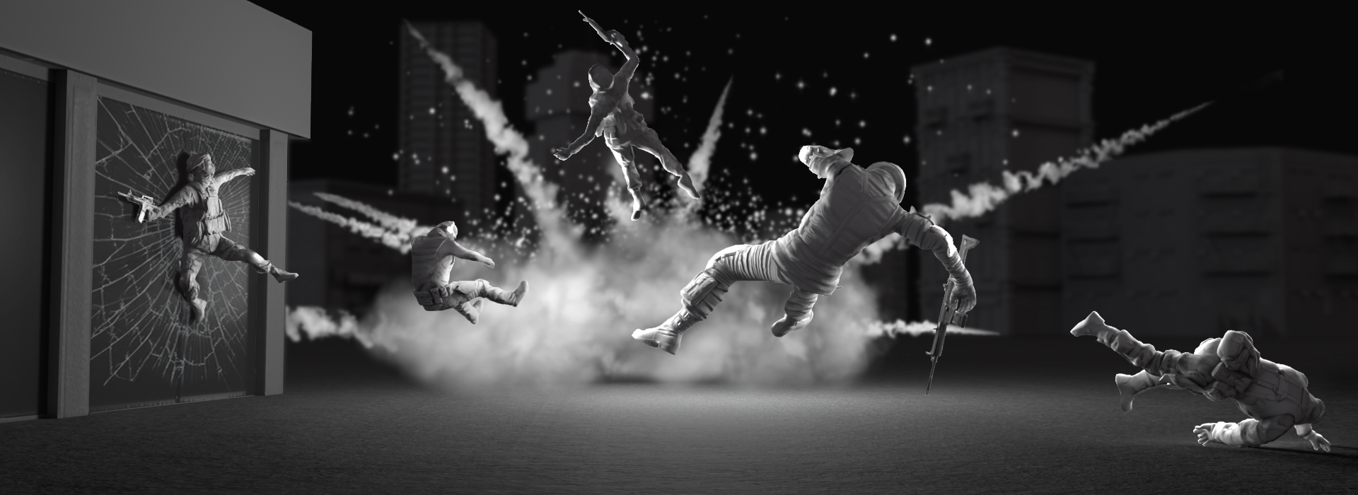 Explosion Stunts | Film Wirework | 3D Animation