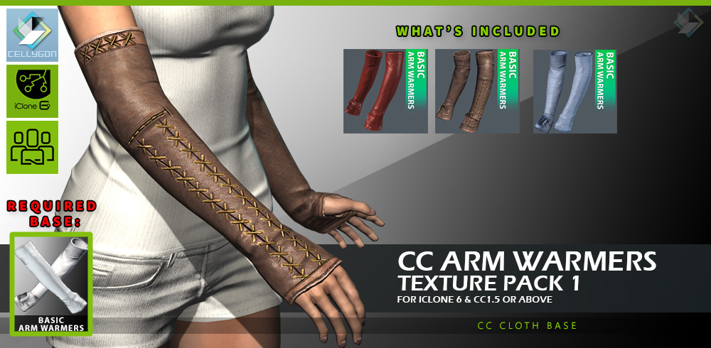 Arm Warmers Texture Pack vol. 1 - Character Creator/Outfit - Reallusion ...