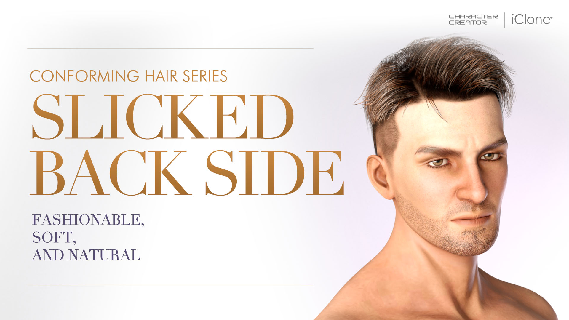 Slicked Back Side - Character Creator/Hair - Reallusion Content Store
