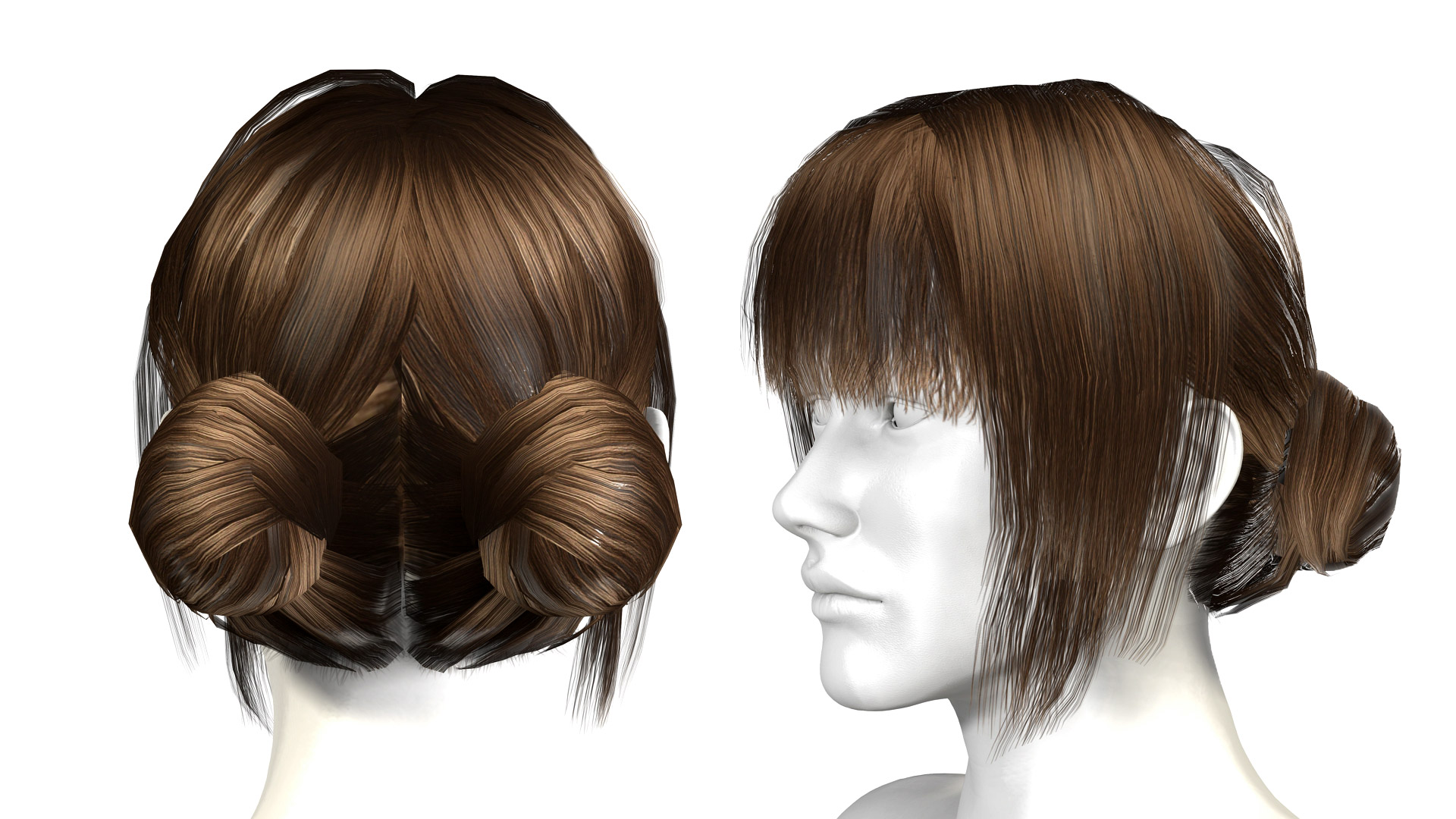 Double Buns - Character Creator/Hair - Reallusion Content Store