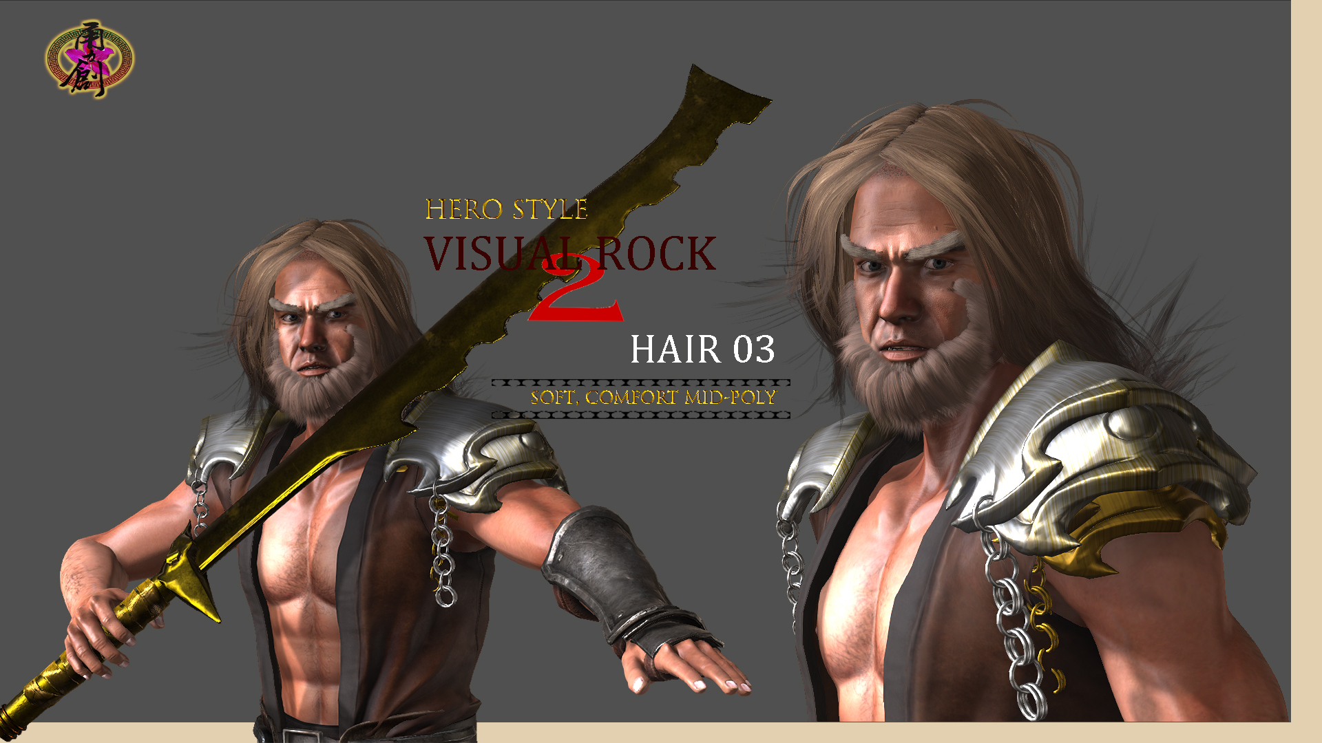 YC - Visual Rock 2-Hair Pack - Character Creator/Accessory - Reallusion ...