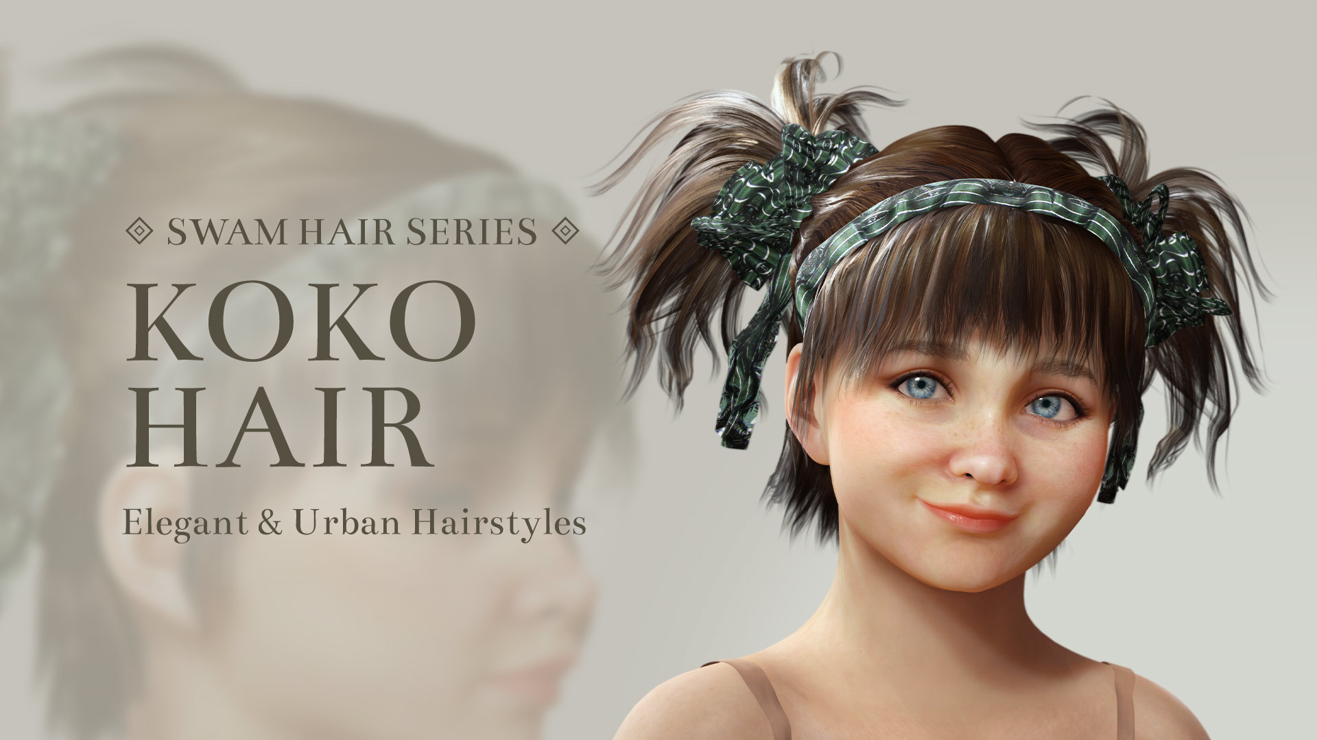 KoKo Hair - Character Creator/Hair - Reallusion Content Store
