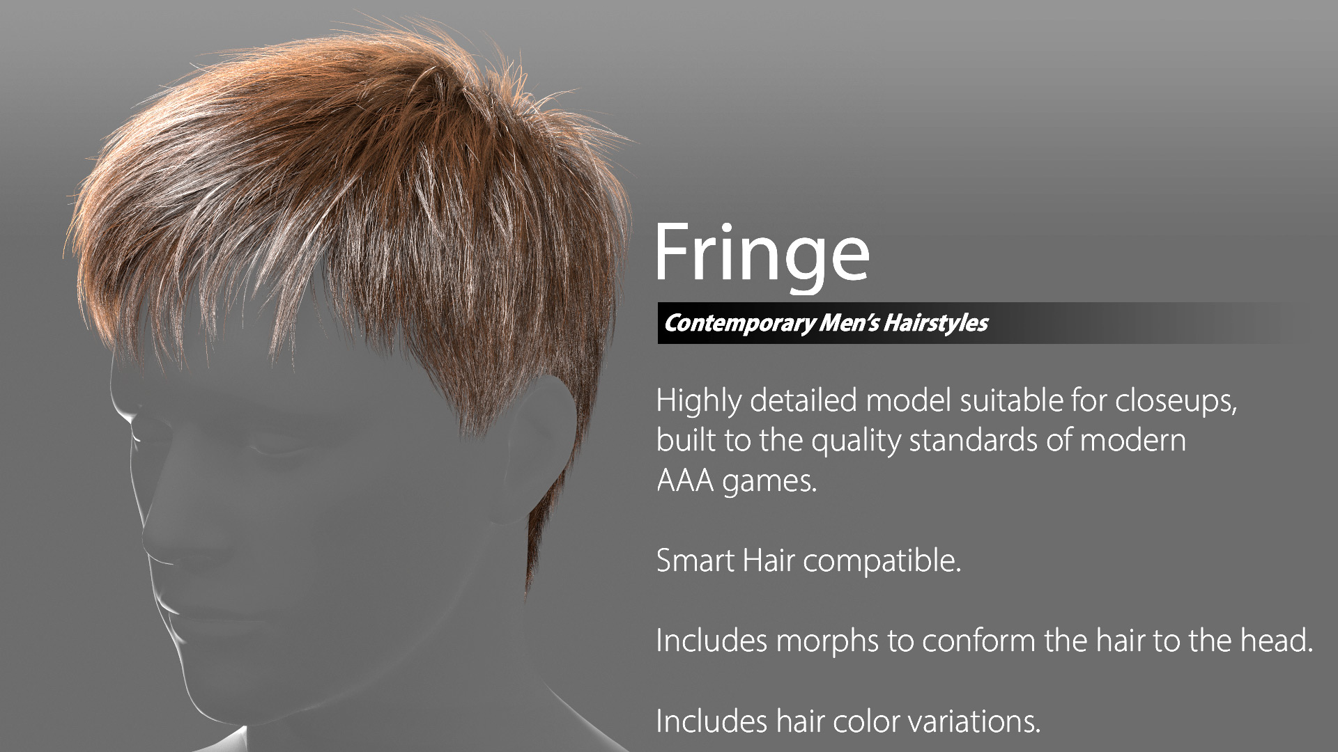 Fringe Men's Hair - Character Creator/Hair - Reallusion Content Store