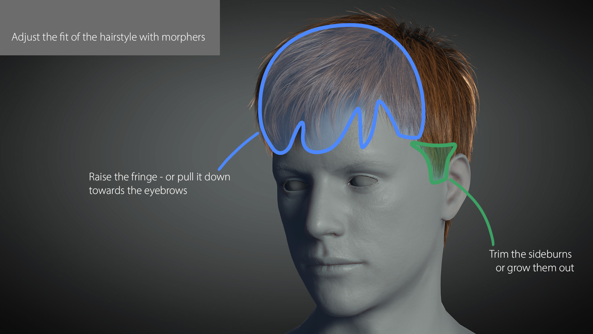 Fringe Men's Hair - Character Creator/Hair - Reallusion Content Store