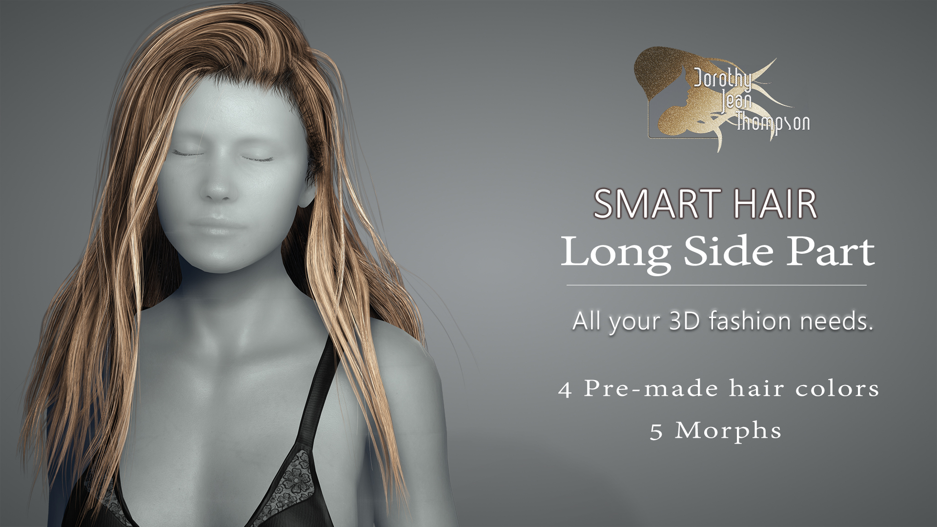 Long Side Part Hair - Character Creator/Hair - Reallusion Content Store
