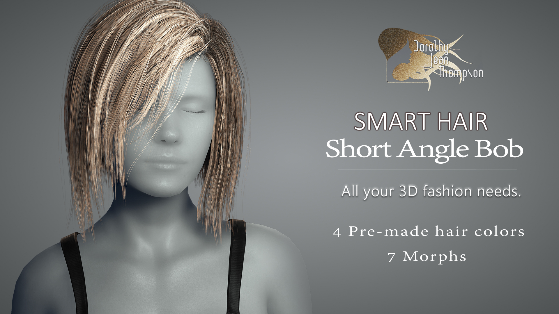 Side Part Angle Bob Hair - Character Creator/Hair - Reallusion Content ...