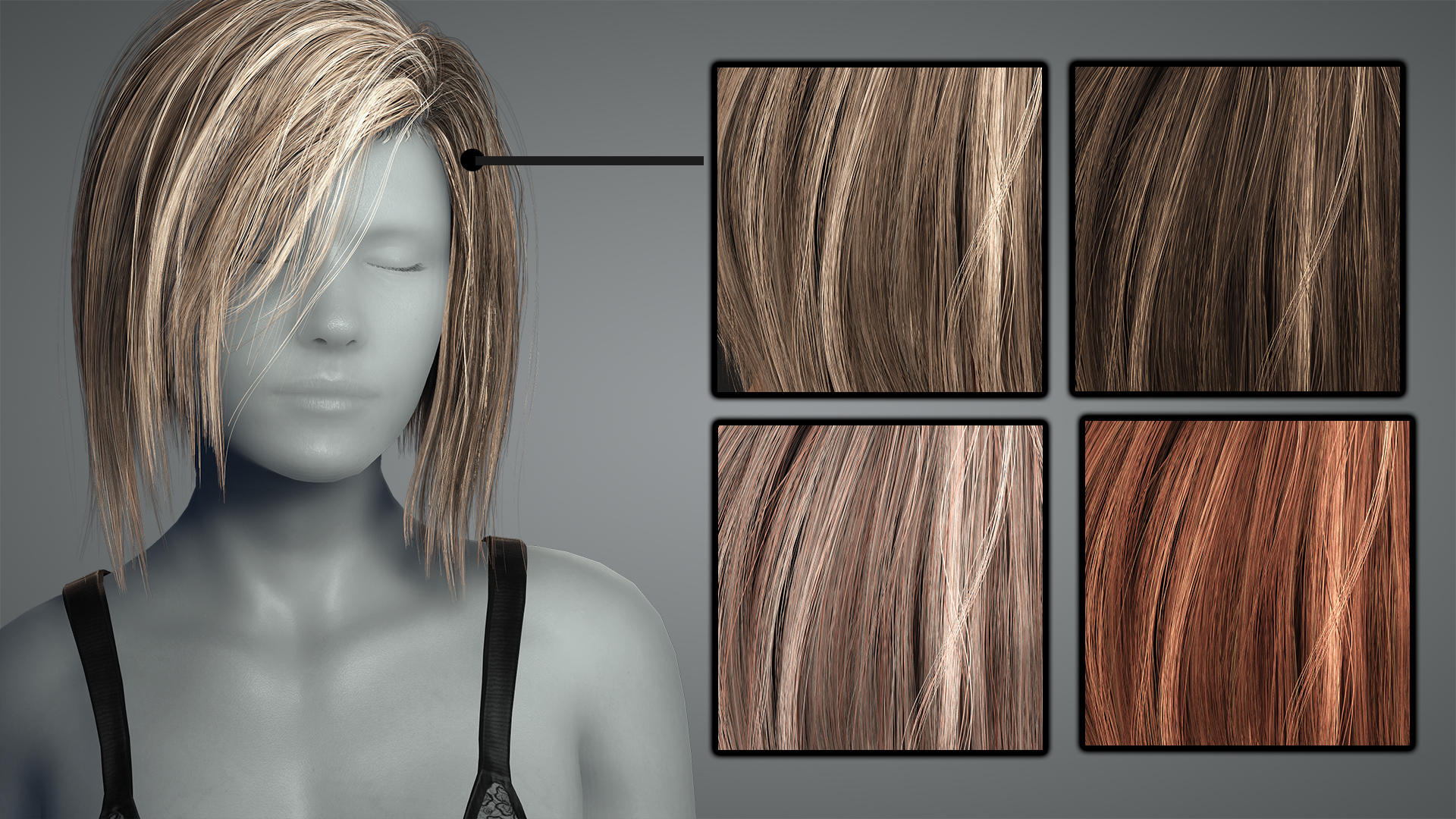 Side Part Angle Bob Hair - Character Creator/Hair - Reallusion Content ...