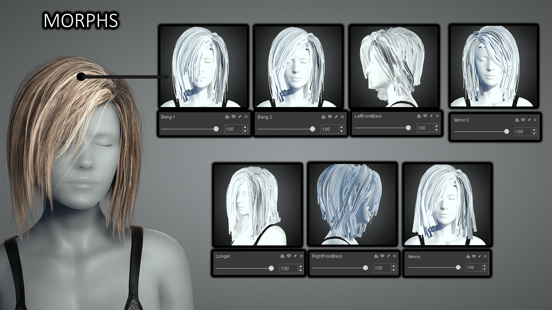 Side Part Angle Bob Hair - Character Creator/Hair - Reallusion Content ...