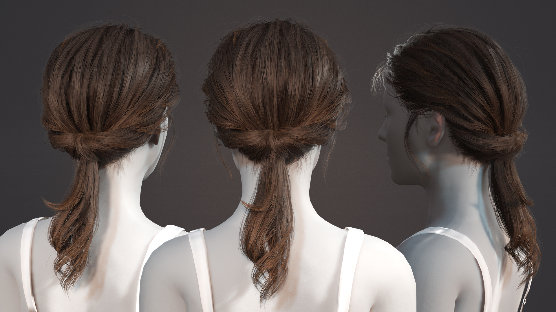 Elegant Twist Low Ponytails - Character Creator/Hair - Reallusion ...