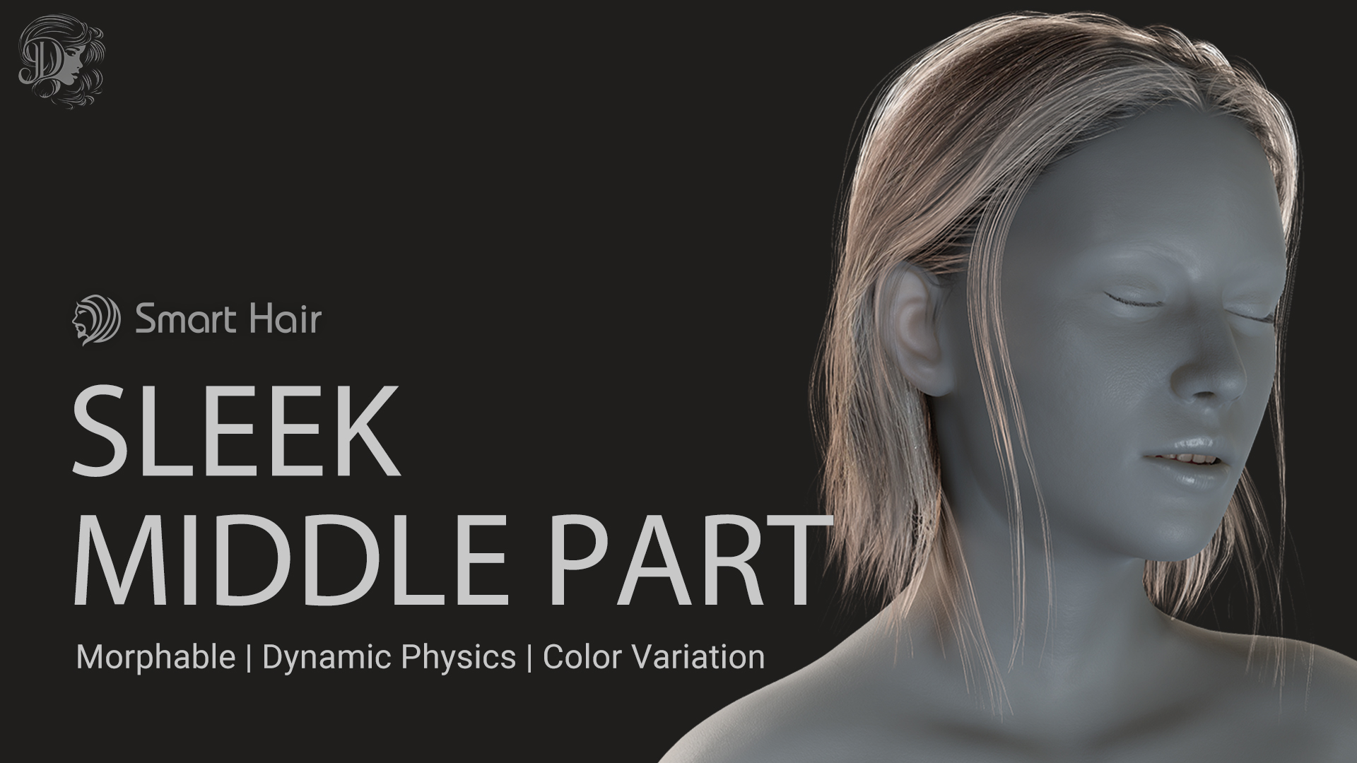 Sleek Middle Part - Character Creator/Hair - Reallusion Content Store