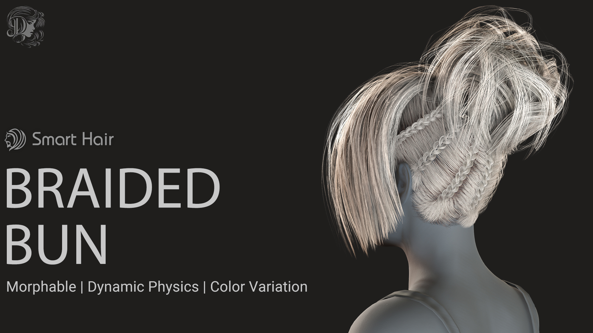 Braided Bun Hair - Character Creator/Hair - Reallusion Content Store