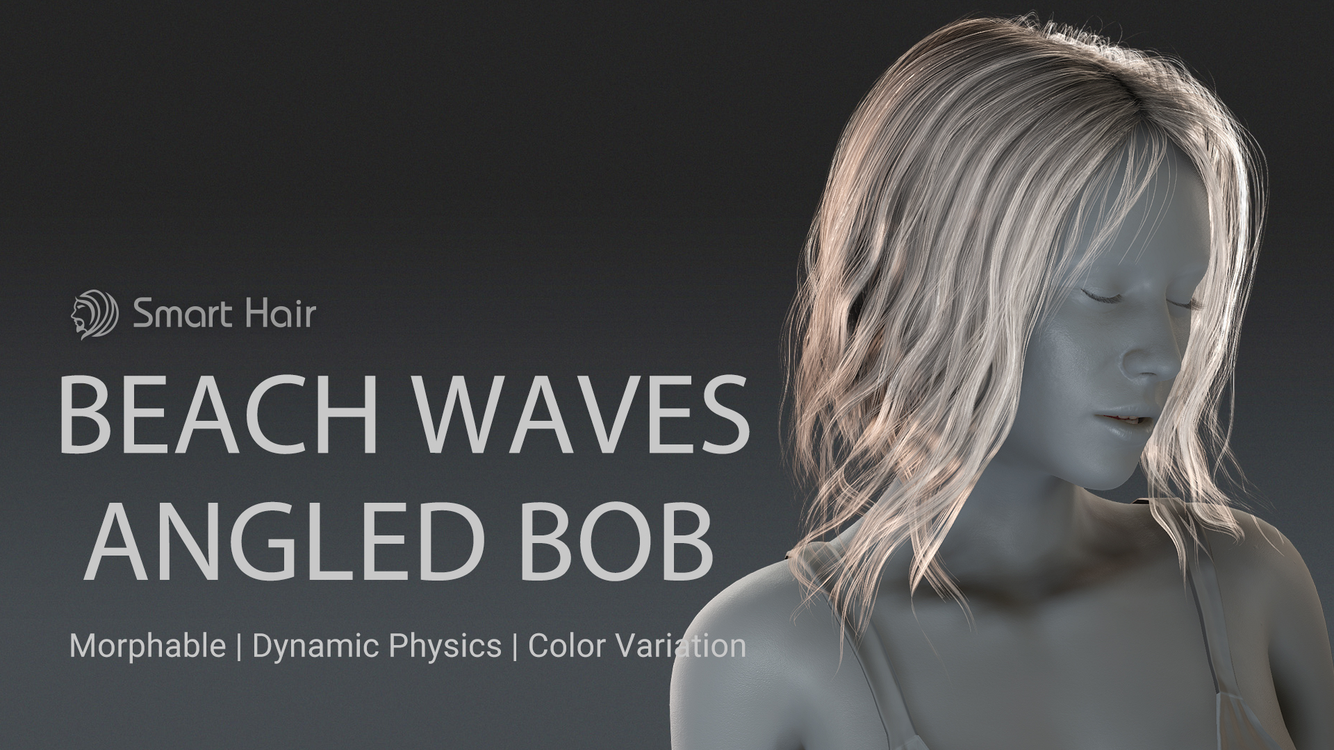 Beach Waves Angled Bob Hair - Character Creator/Hair - Reallusion ...
