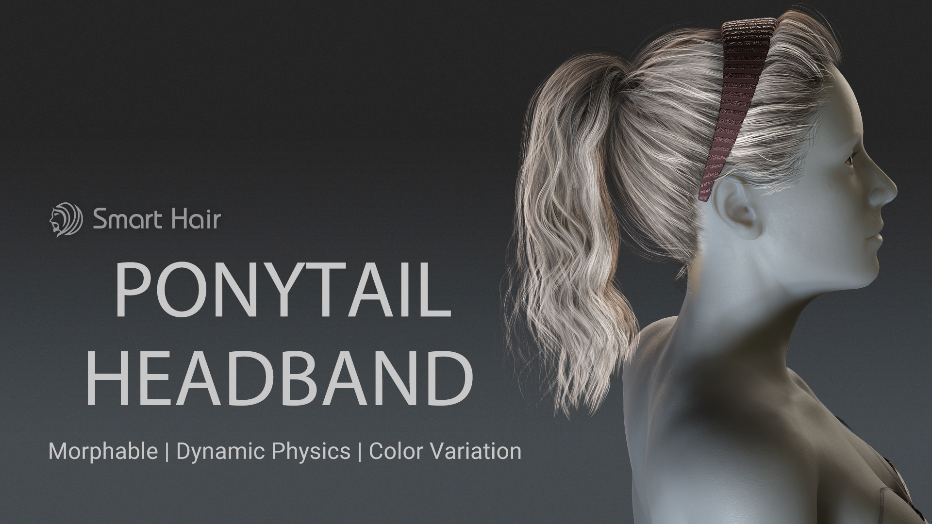 PonyTail Headband Hair - Character Creator/Hair - Reallusion Content Store