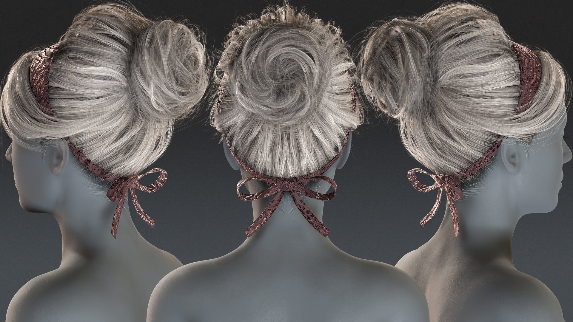 Elegant Bun Headband Hair - Character Creator/Hair - Reallusion Content ...