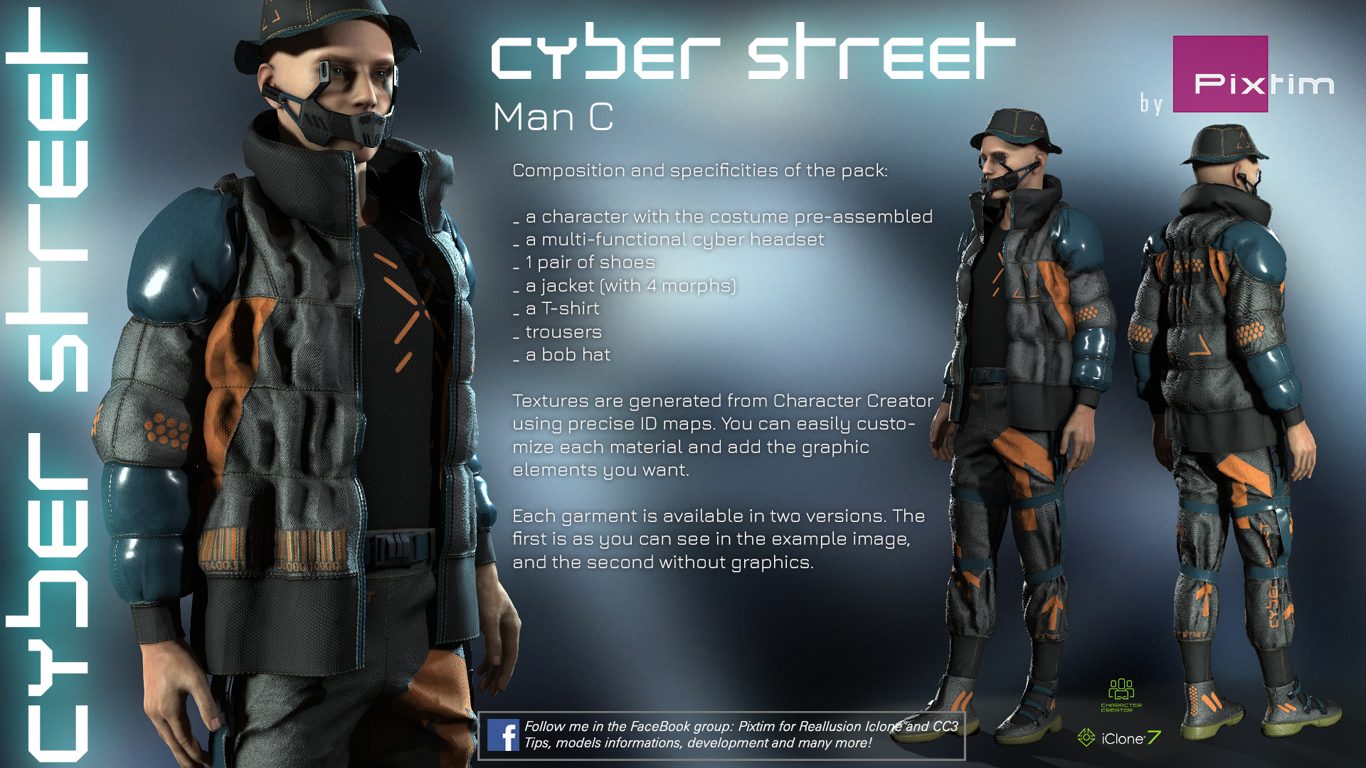 Cyber Street Man C - Character Creator/Actor - Reallusion Content Store