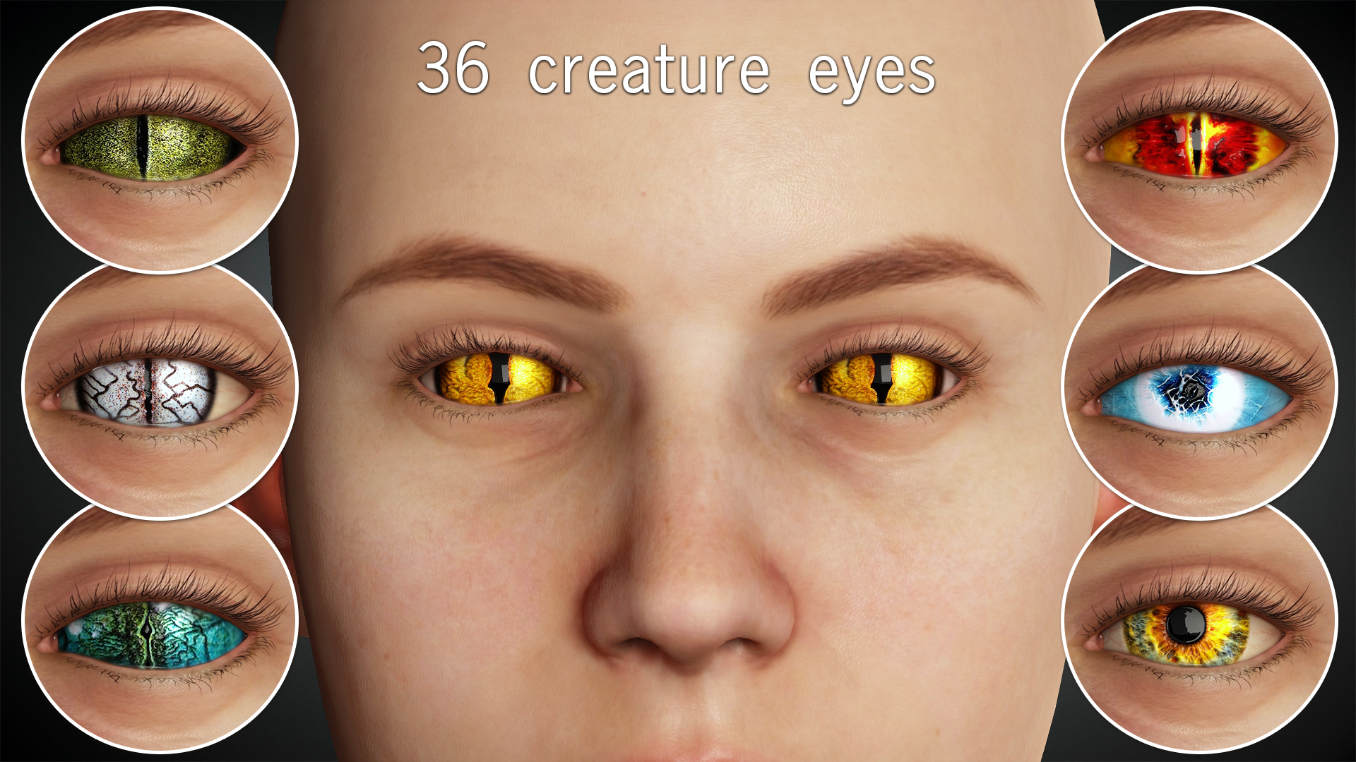 Set of 36 creature eyes - Character Creator/Actor - Reallusion Content ...