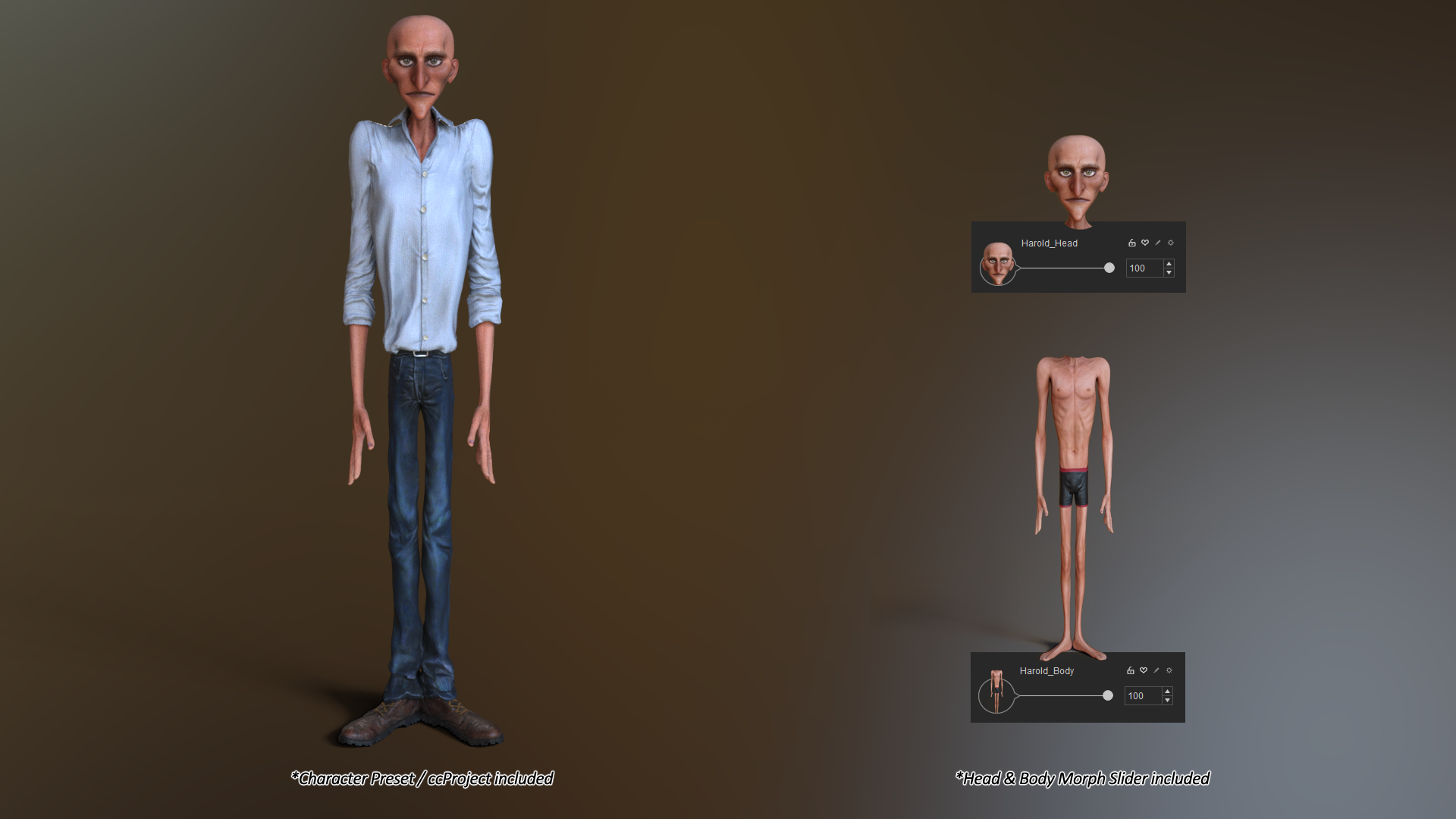 CC3 Stylized Exaggerated Morphs - Males Vol.1 - Character Creator/Combo ...
