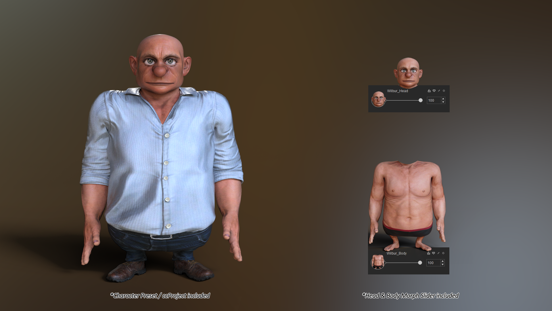 CC3 Stylized Exaggerated Morphs - Males Vol.1 - Character Creator/Combo ...