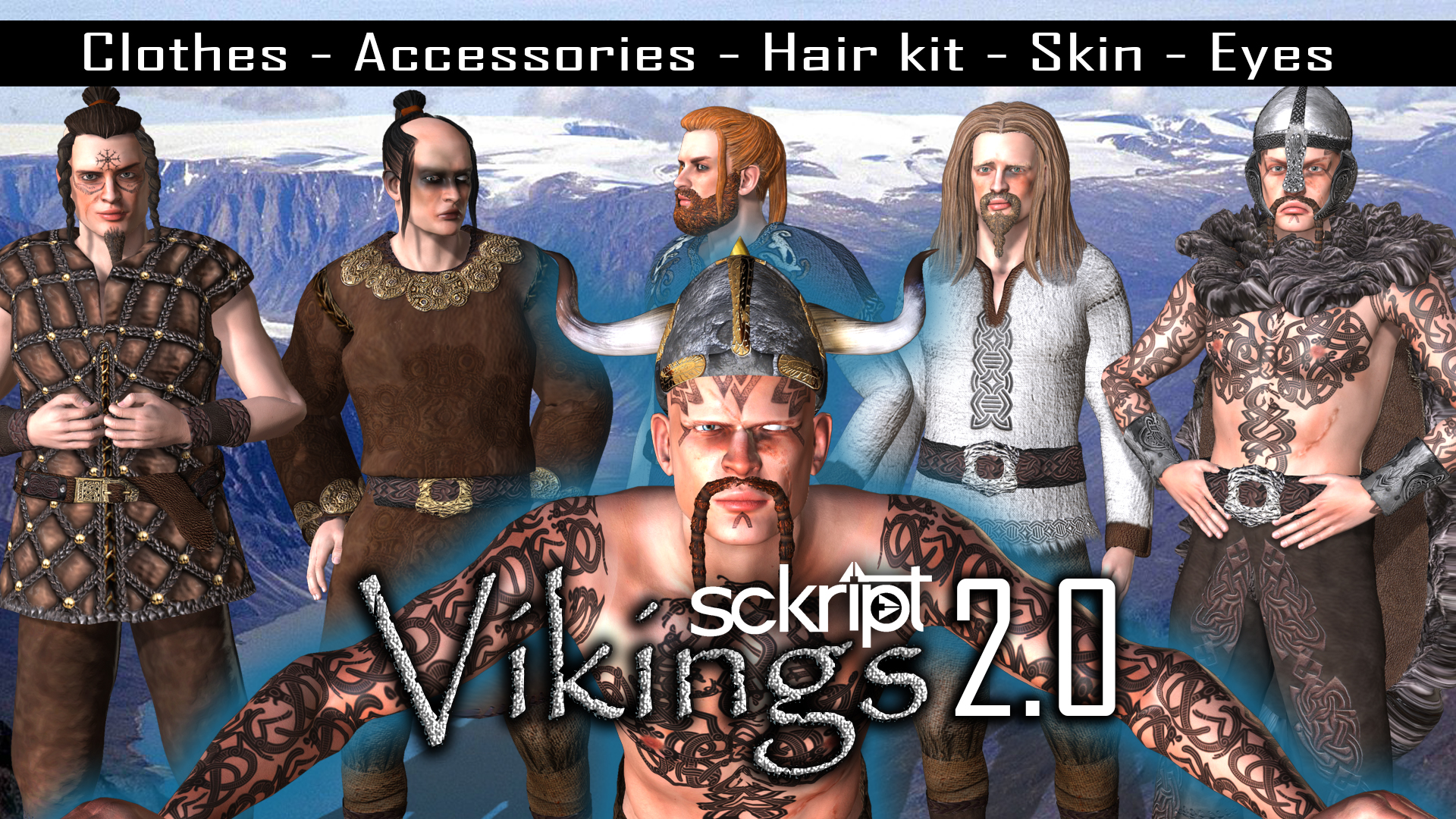 Sckript Vikings 2.0 Men - Character Creator/Outfit - Reallusion Content ...