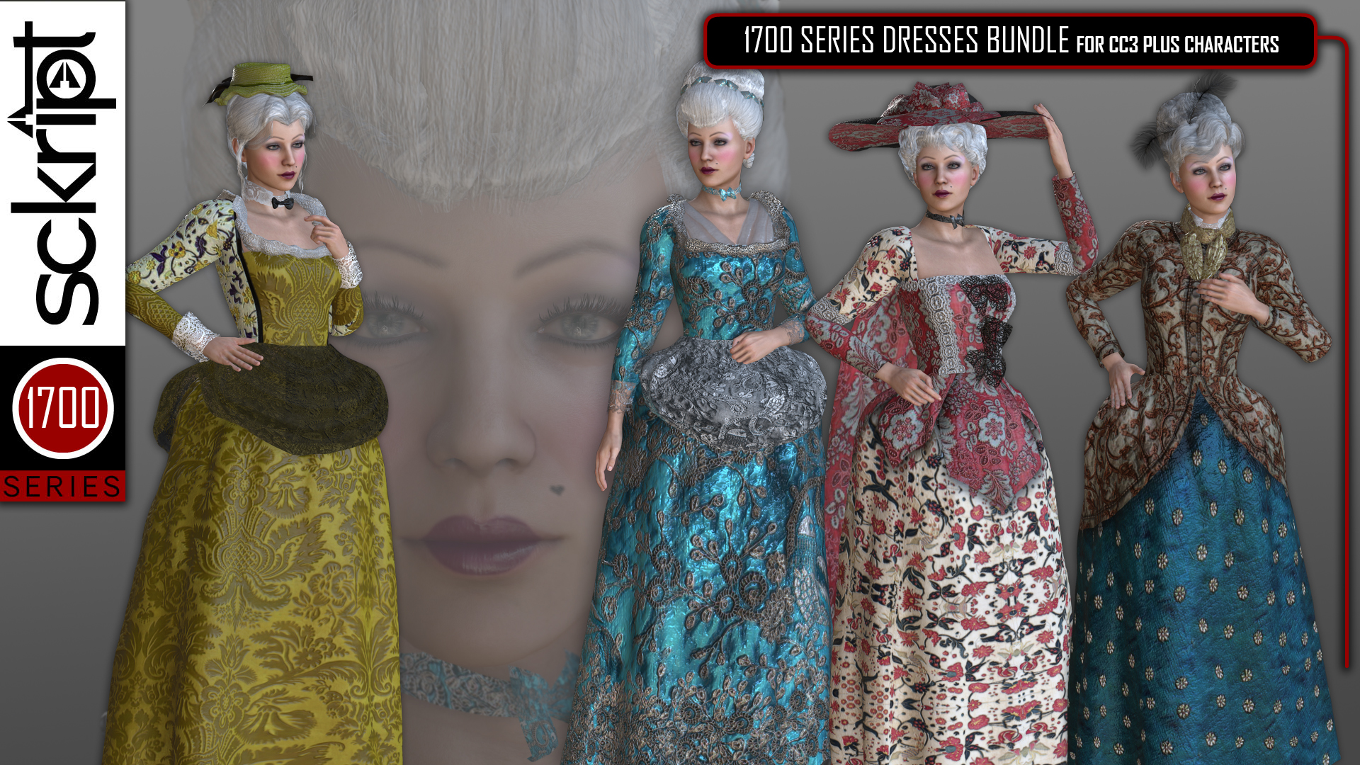 Sckript 1700 Series Dresses bundle - Character Creator/Outfit ...