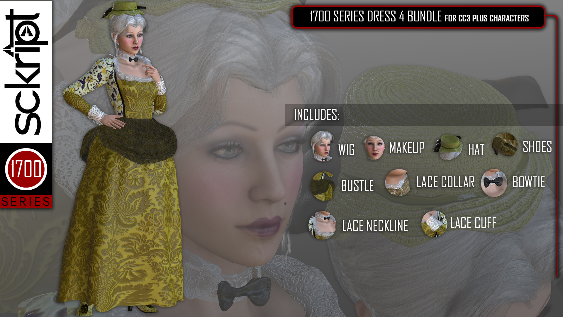 Sckript 1700 Series Dresses bundle - Character Creator/Outfit - Reallusion Content Store