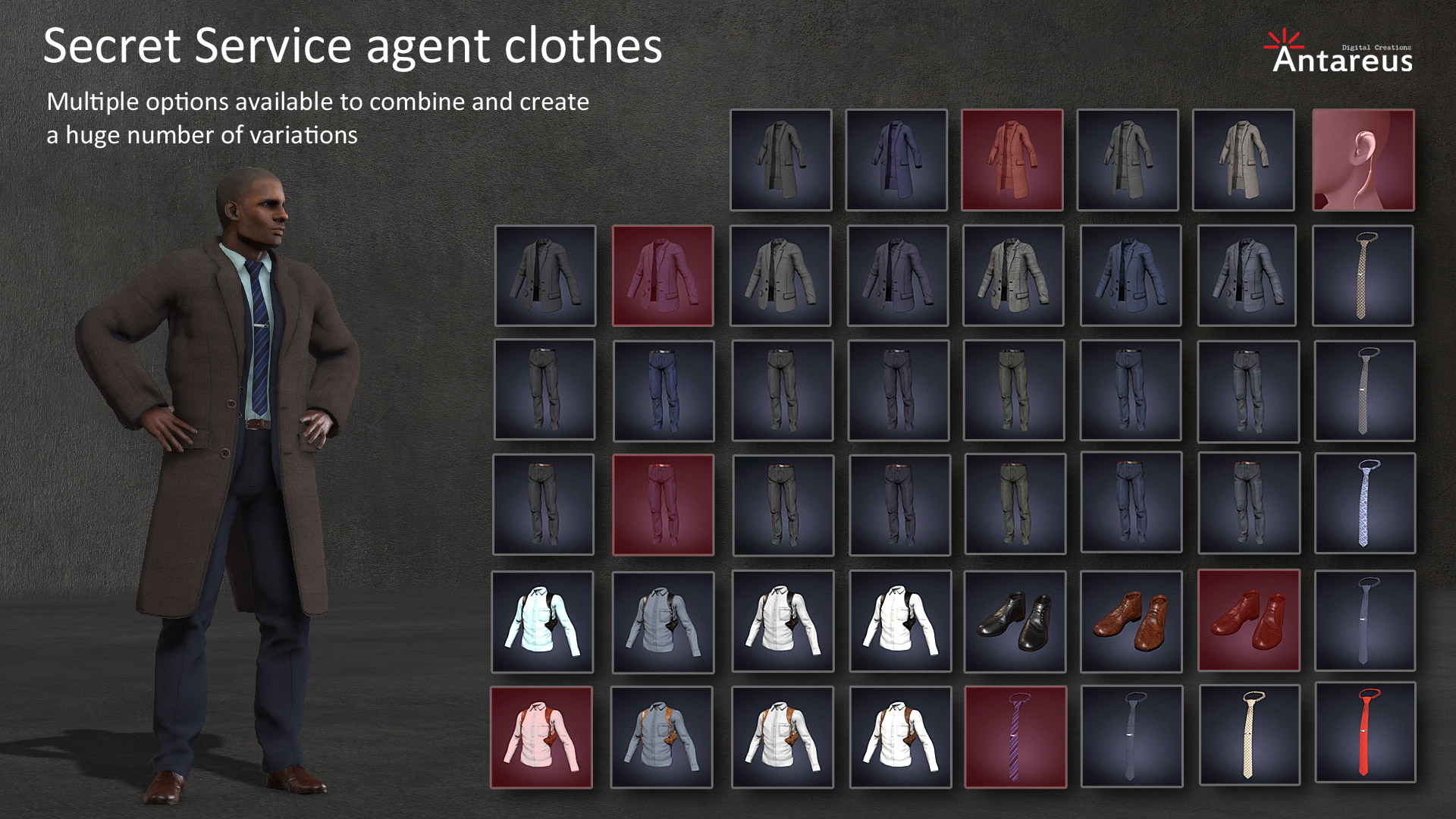 Secret Agent Costumes & Gears - Character Creator/Combo (Single PID ...