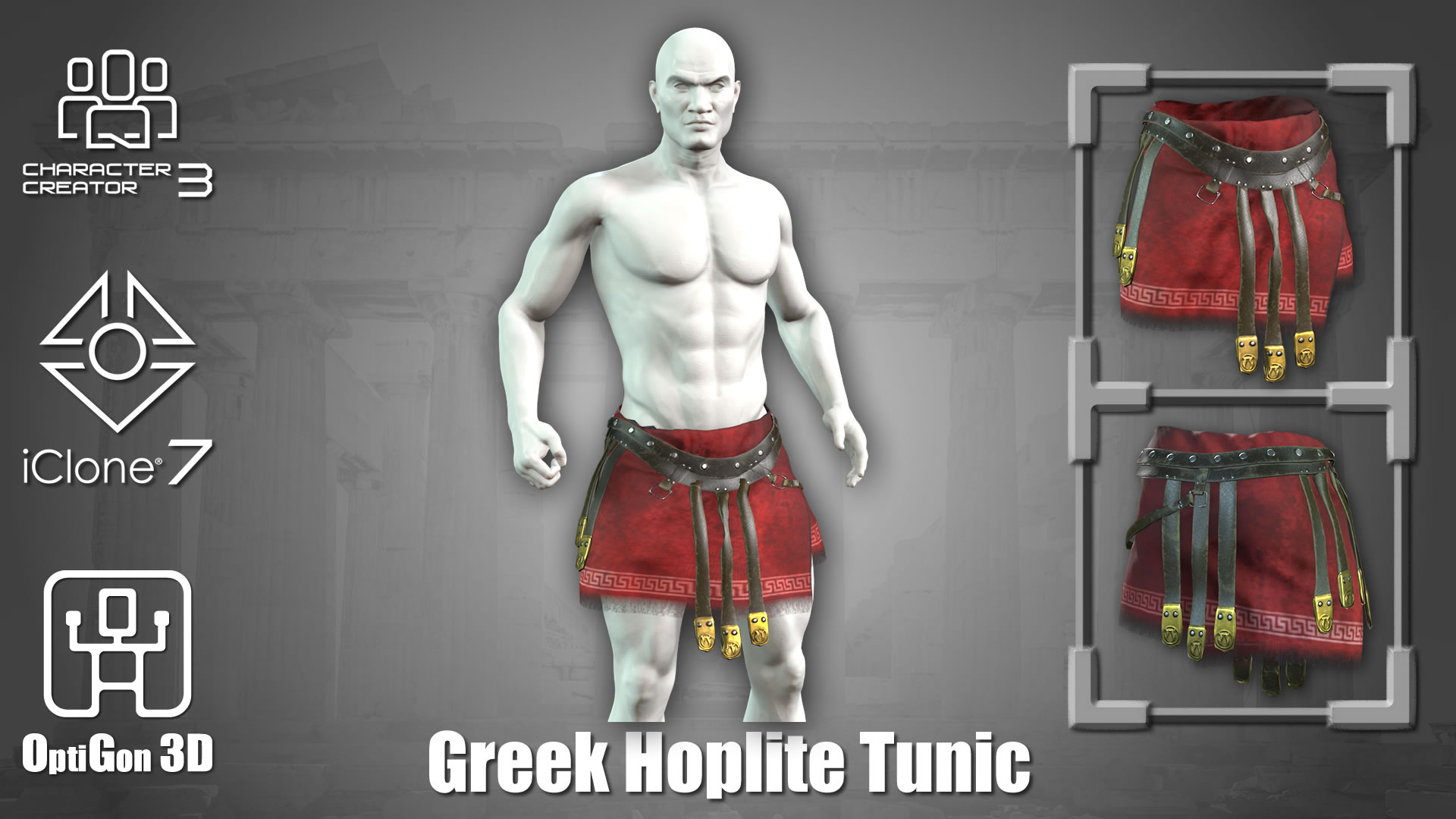 Greek Warrior Full Set - Character Creator/Outfit - Reallusion Content ...