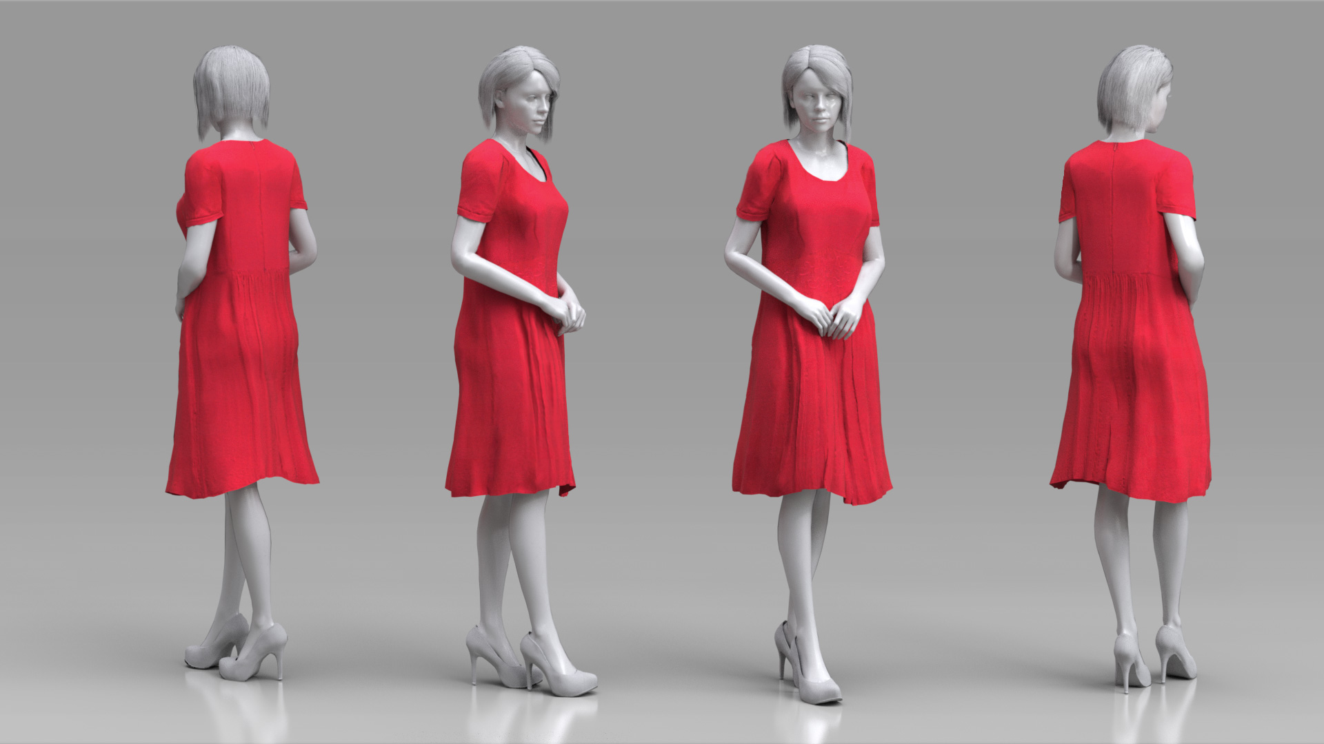 Red Fold Dress - Character Creator/Outfit - Reallusion Content Store