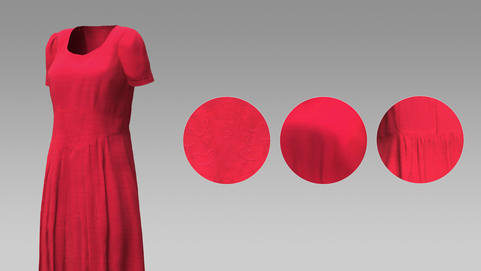 Red Fold Dress - Character Creator/Outfit - Reallusion Content Store