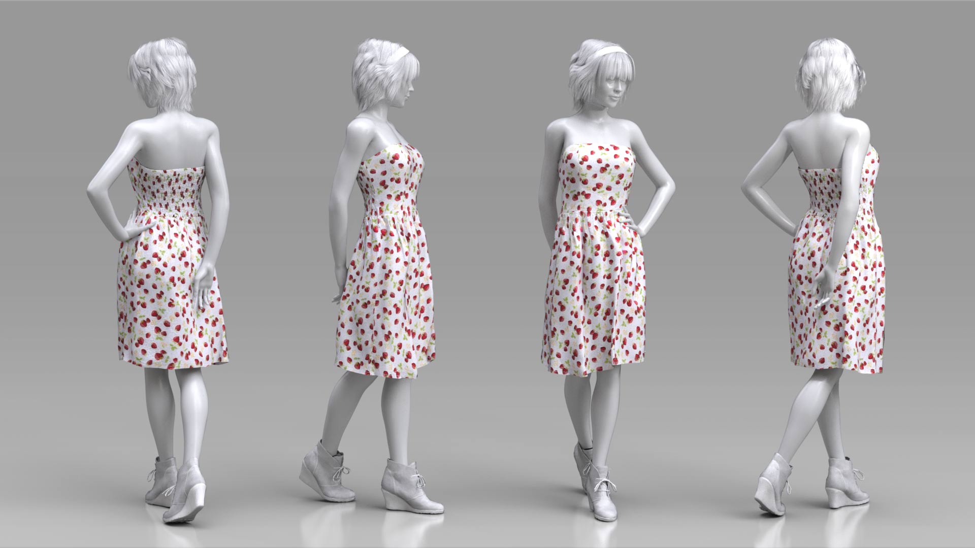 Strawberry Mini Dress - Character Creator/Outfit - Reallusion Content Store