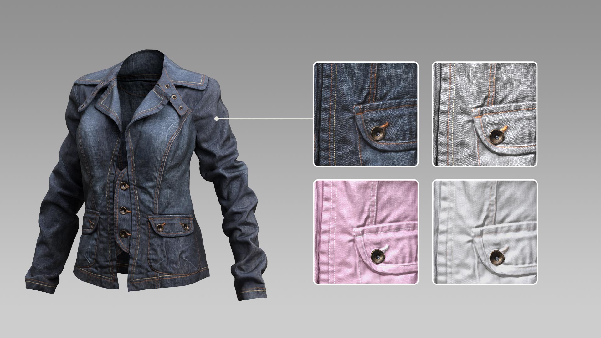 Stylish Decorated Jeans Jacket - Character Creator/Outfit - Reallusion ...