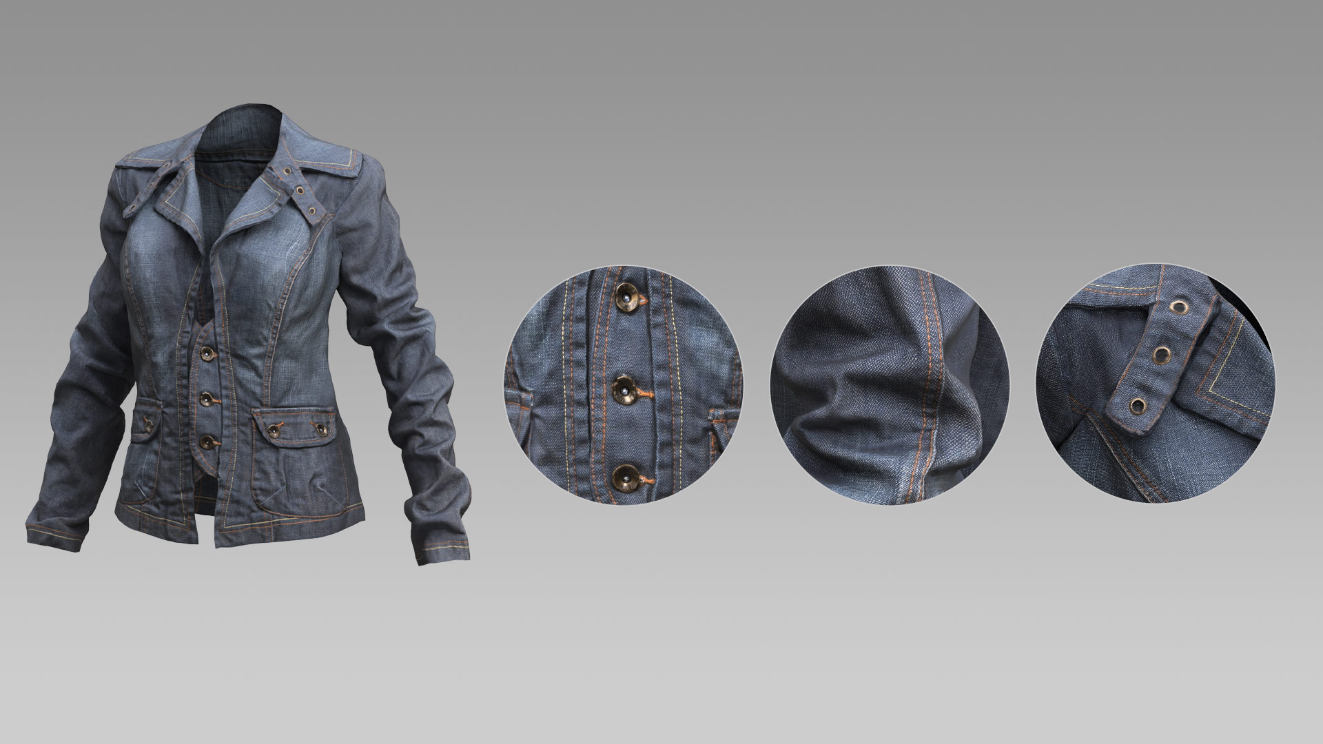 Stylish Decorated Jeans Jacket - Character Creator/Outfit - Reallusion ...