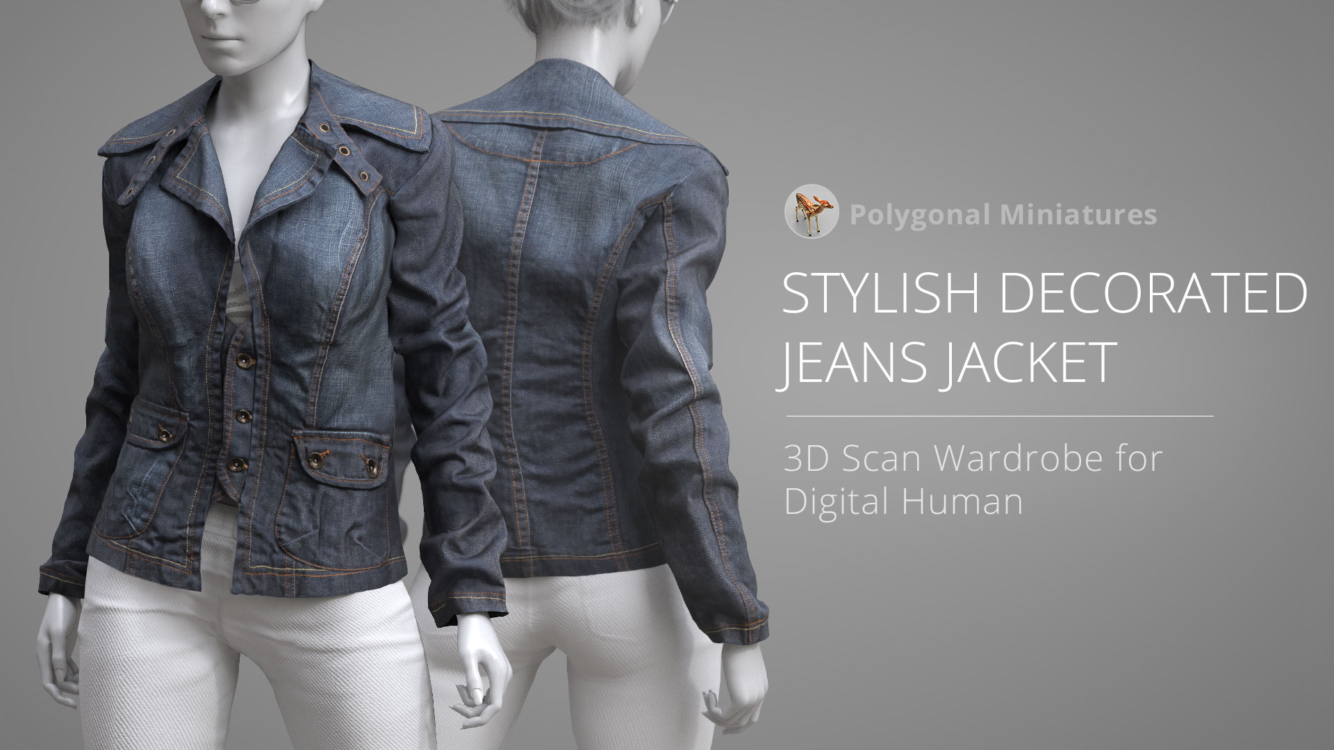 Stylish Decorated Jeans Jacket - Character Creator/Outfit - Reallusion ...