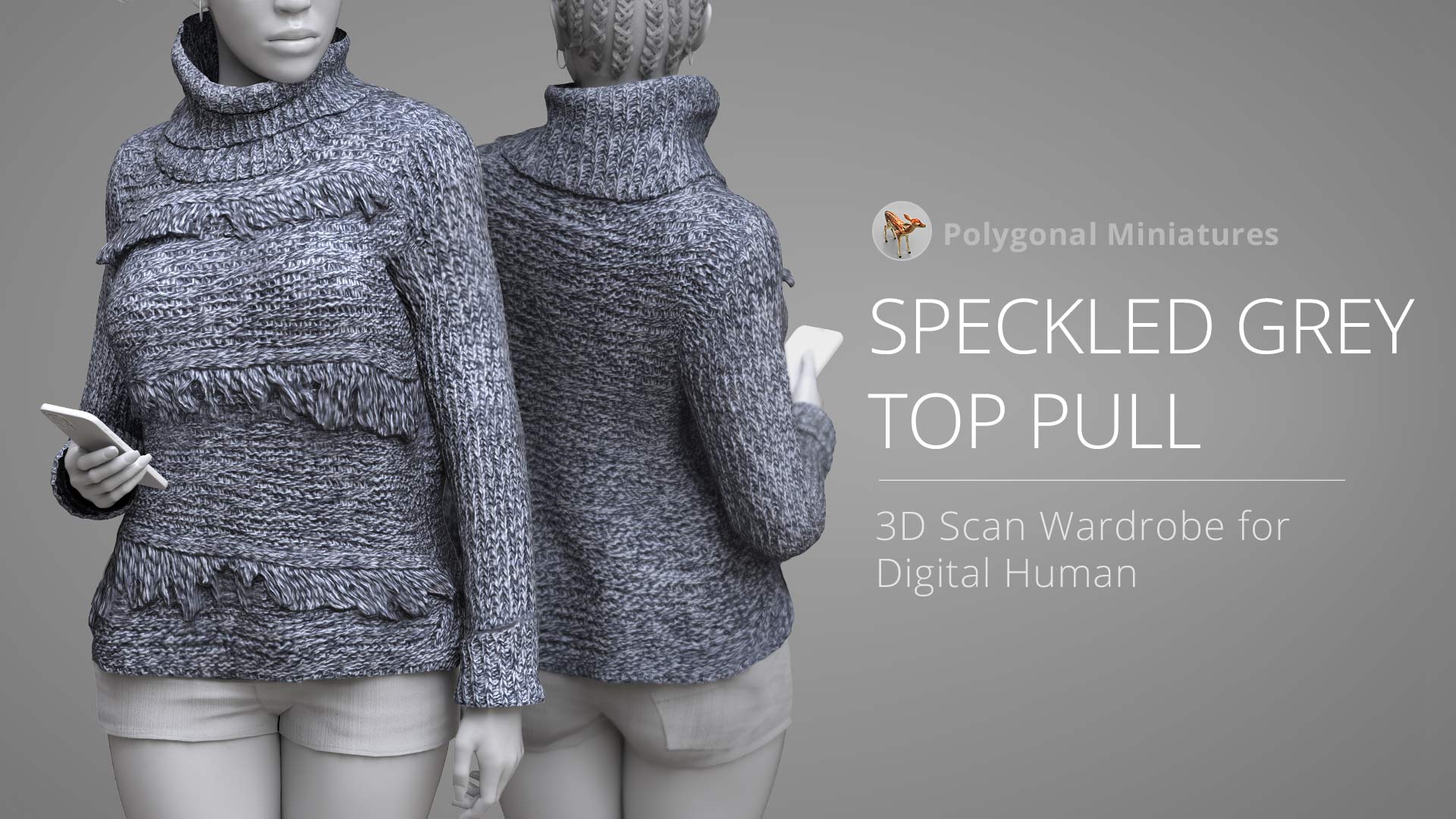 Speckled Grey Top Pull - Character Creator/Outfit - Reallusion Content ...
