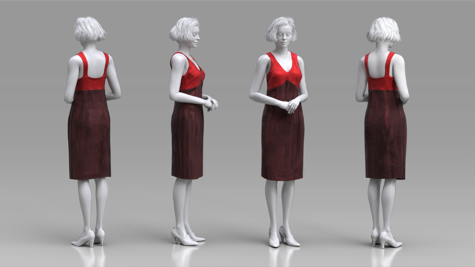 Red Velvet Dress - Character Creator/Outfit - Reallusion Content Store