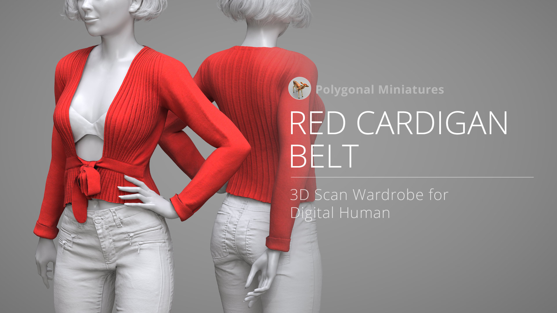 Red Cardigan Belt - Character Creator/Outfit - Reallusion Content Store