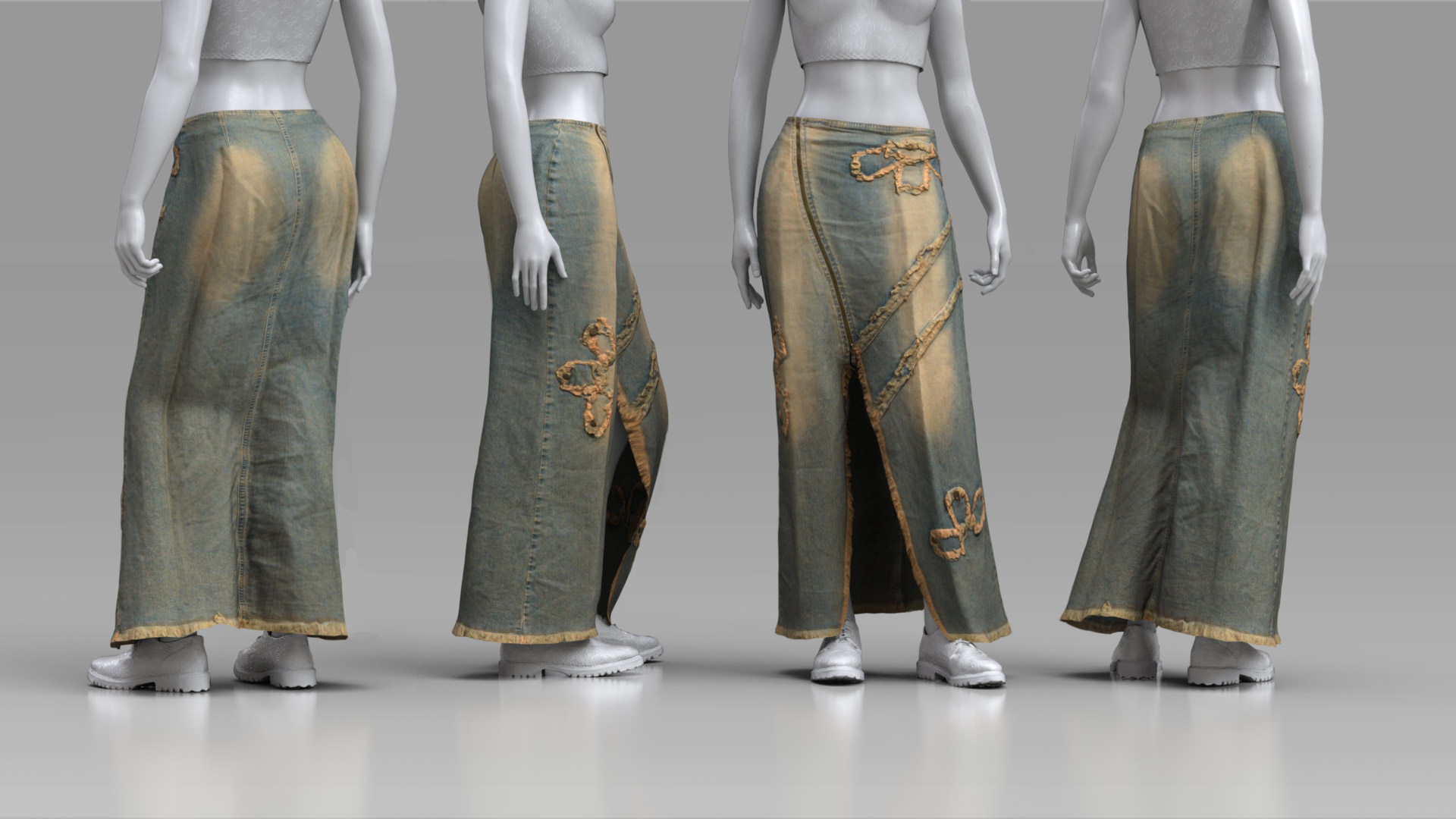 Long Jeans Skirt - Character Creator/Outfit - Reallusion Content Store