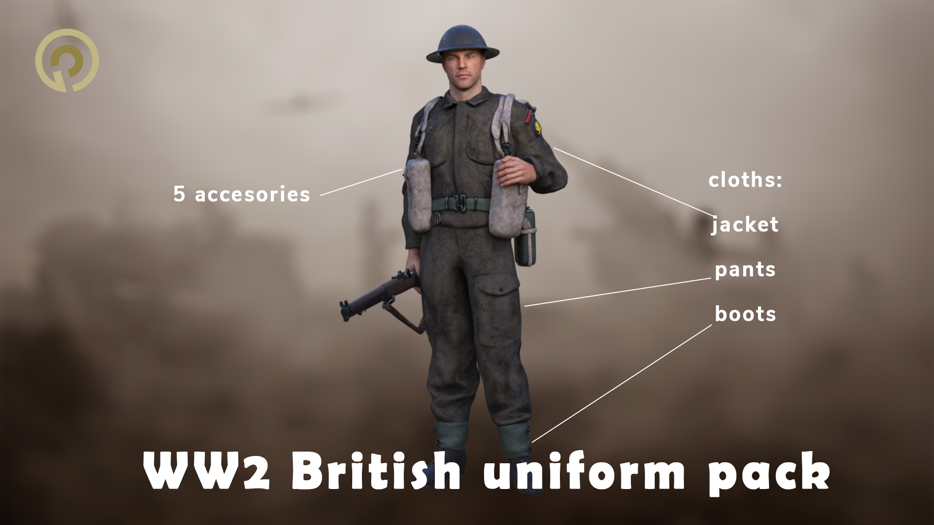 WW2 British Uniform Pack - Character Creator/Outfit - Reallusion ...