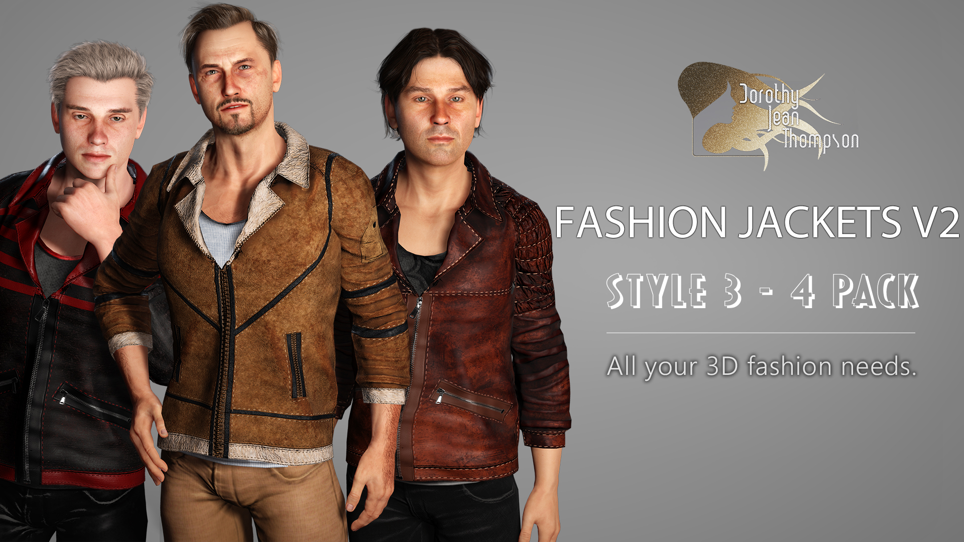 Fashion Jackets V2_S3 - 4 Pack - Character Creator/Outfit - Reallusion ...