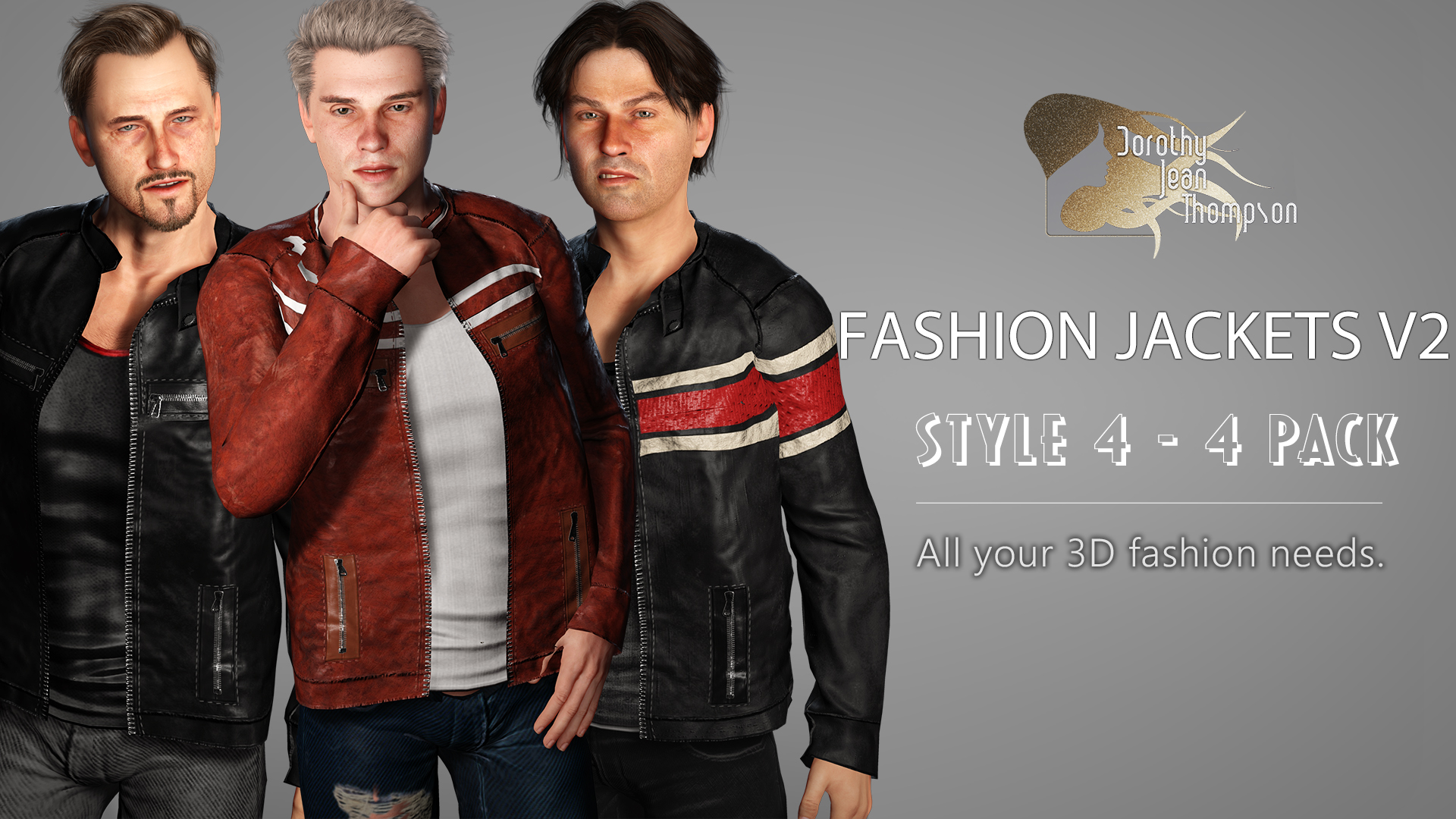 Fashion Jackets V2_S4 - 4 Pack - Character Creator/Outfit - Reallusion ...